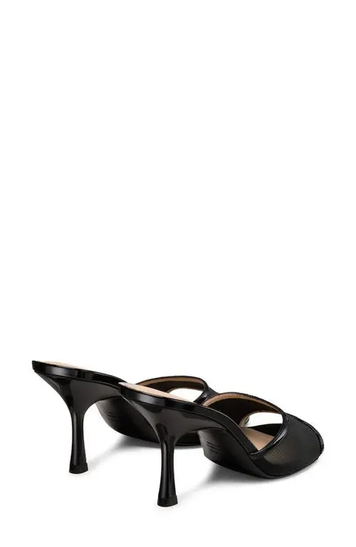 STUART WEITZMAN Bareitall Shine Mesh Sandal - Black