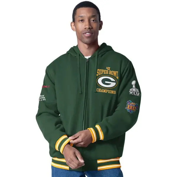 G-III SPORTS BY CARL BANKS Bay Packers Commemorative Full-zip Hooded Jacket - Green