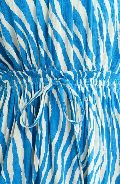 Elan Strapless Cover-up Mini Sundress - Blue Zebra