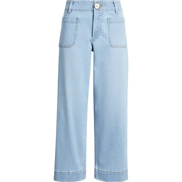 CITY BLUES Soho Patch Pocket Straight Leg Jeans - Light Vintage Blue