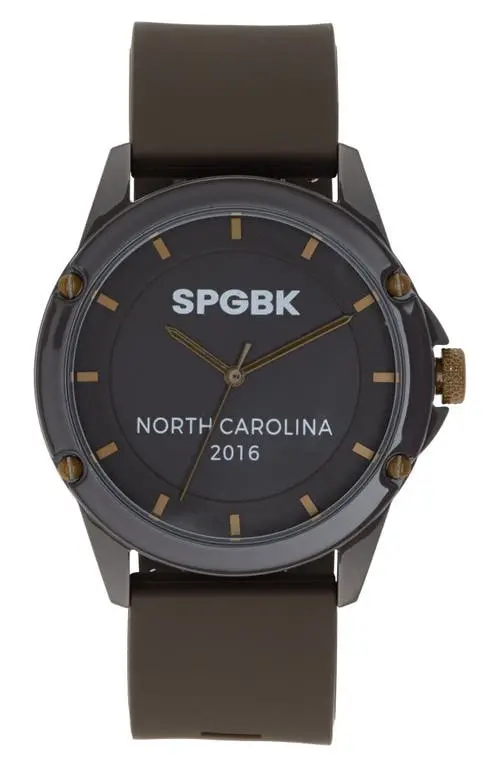SPGBK WATCHES Dark Chocolate Silicone Strap Watch - Dark Brown