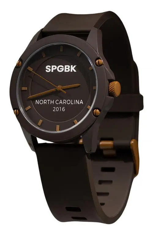 SPGBK WATCHES Silicone Strap Timepiece - Dark Brown