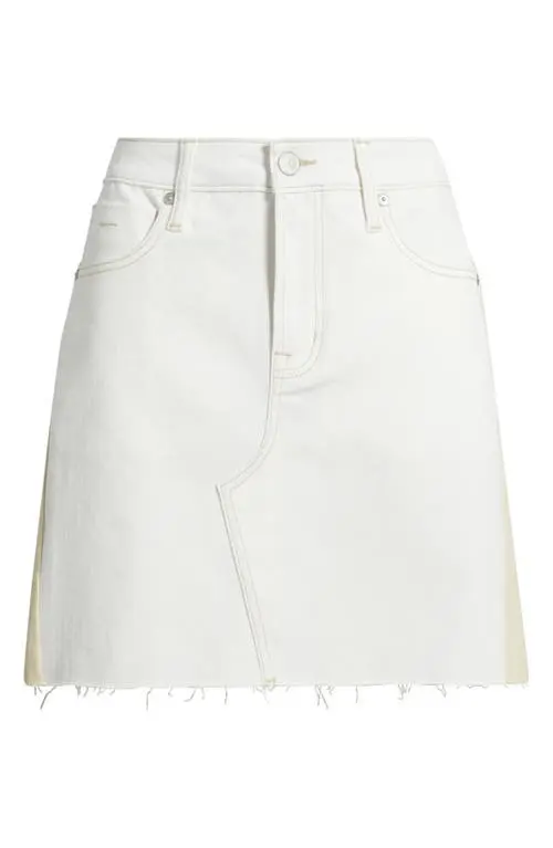 CITY BLUES Colorblock Denim Skirt - Ivory/pearl