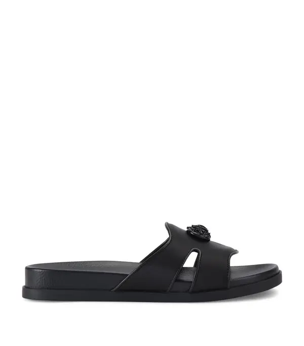 Kurt Geiger Satin Cut-out Chelsea Slides - Black