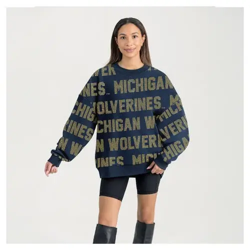 GAMEDAY COUTURE Michigan Wolverines Hype Era Sweatshirt - Navy