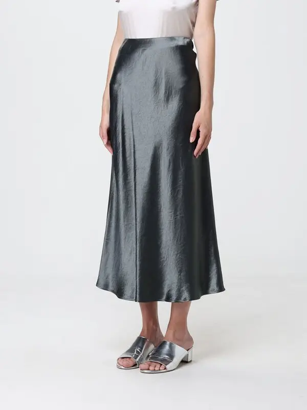 Max Mara Satin Midi Skirt - Grey