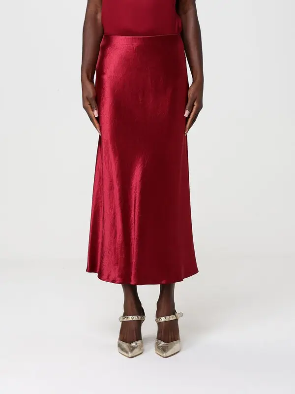 Max Mara Satin Midi Skirt - Red