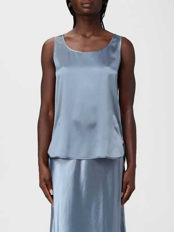 Max Mara Satin Sleeveless Top - Blue