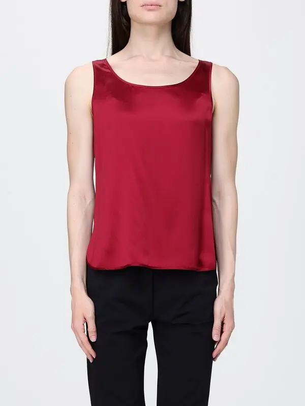 Max Mara Satin Sleeveless Top - Red