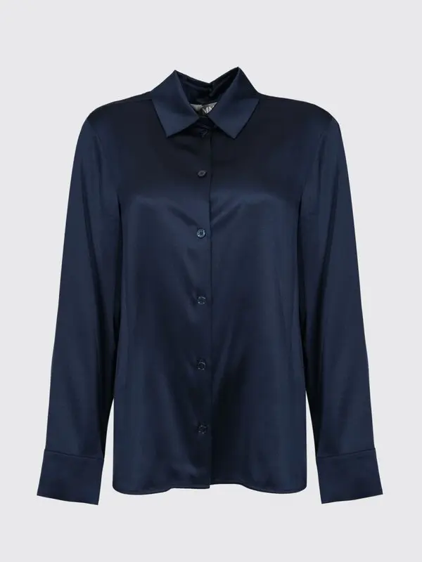 Max Mara Silk Blend Long Sleeve Shirt - Blue 1