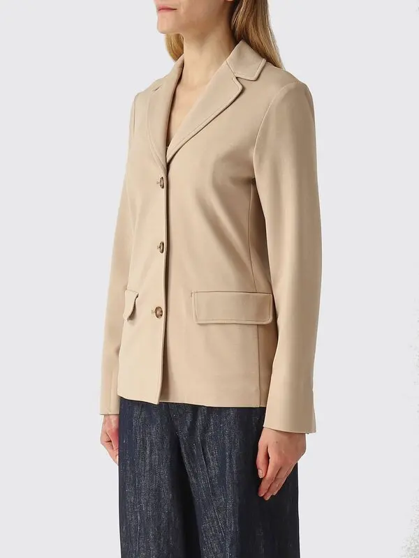 Max Mara Single Breasted Blazer In Stretch Viscose Jersey - Beige