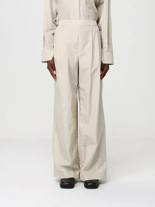 Max Mara Crinkled Taffeta Wide-leg Trousers - Beige