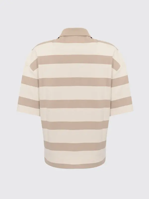 Max Mara Striped Cotton Polo Shirt - Ivory