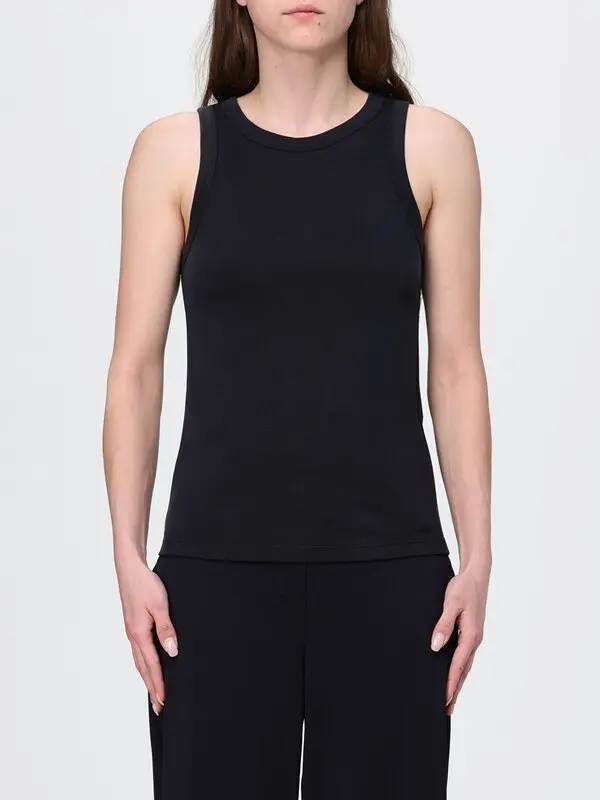 Max Mara Cotton Crewneck Top - Black