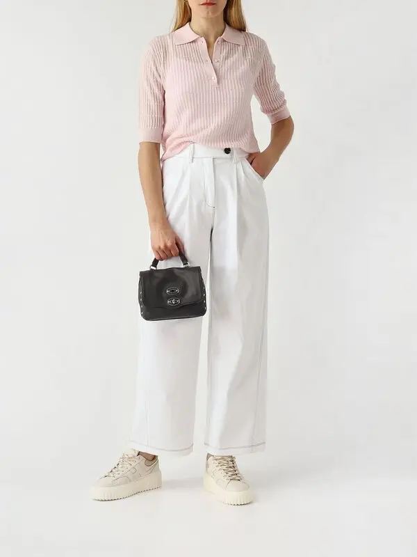 Max Mara Cotton Blend Wide Leg Trousers - White