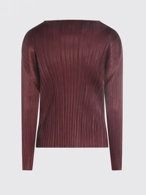 Issey Miyake Pleated Top - Burgundy