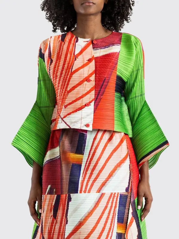 Issey Miyake Abstract Print Button-front Sweater - Red