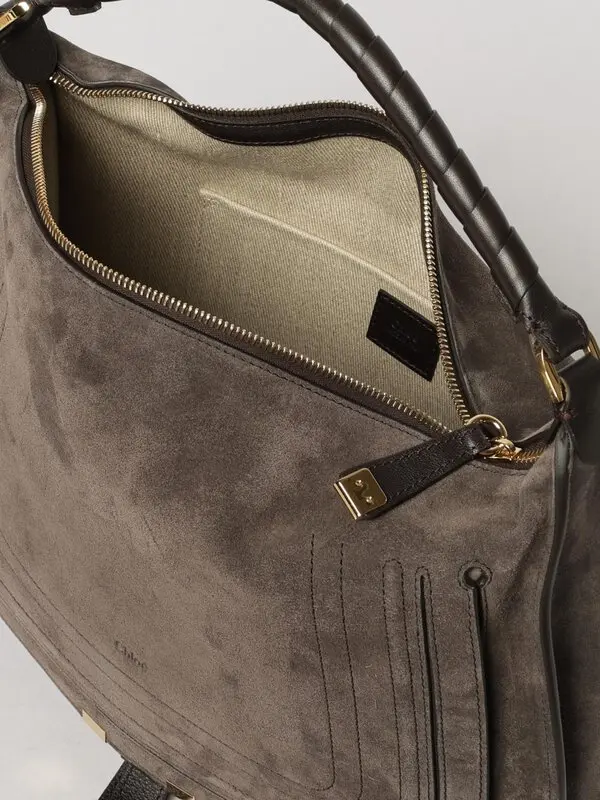 Chloé Marcie Suede Shoulder Bag - Brown