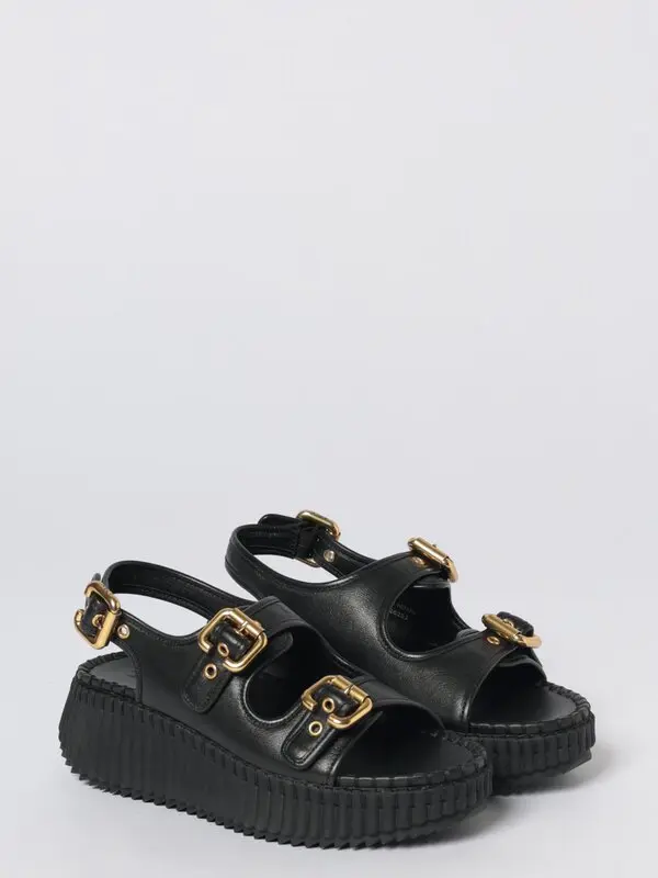 Chloé Nama Leather Platform Sandals - Black