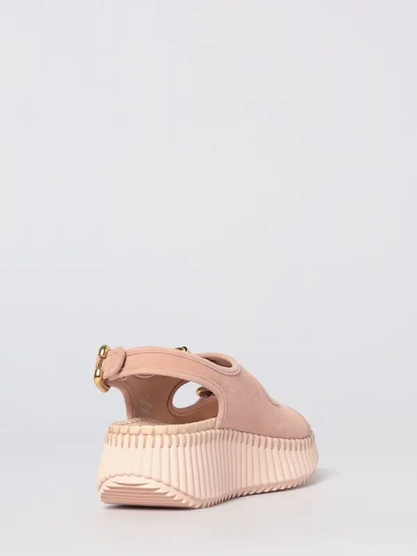 Chloé Suede Platform Sandals - Pink