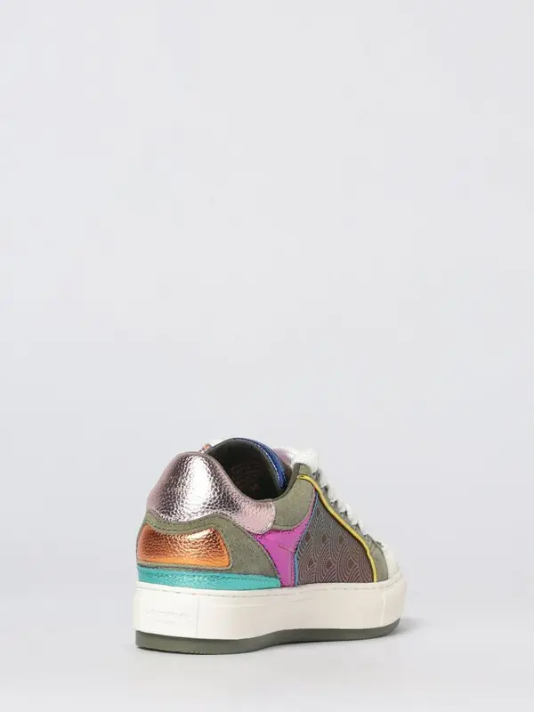Kurt Geiger Suede And Laminated Leather Abstract Pattern Sneakers - Green