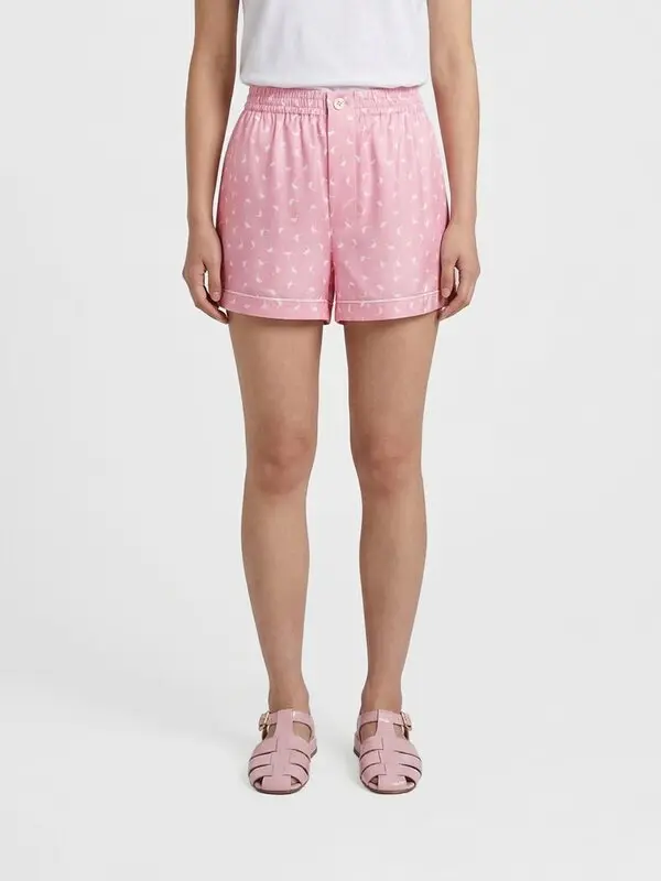 Moschino Printed Silk Shorts - Pink