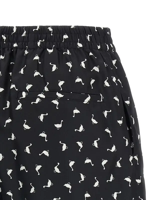 Moschino Printed Silk Shorts - White