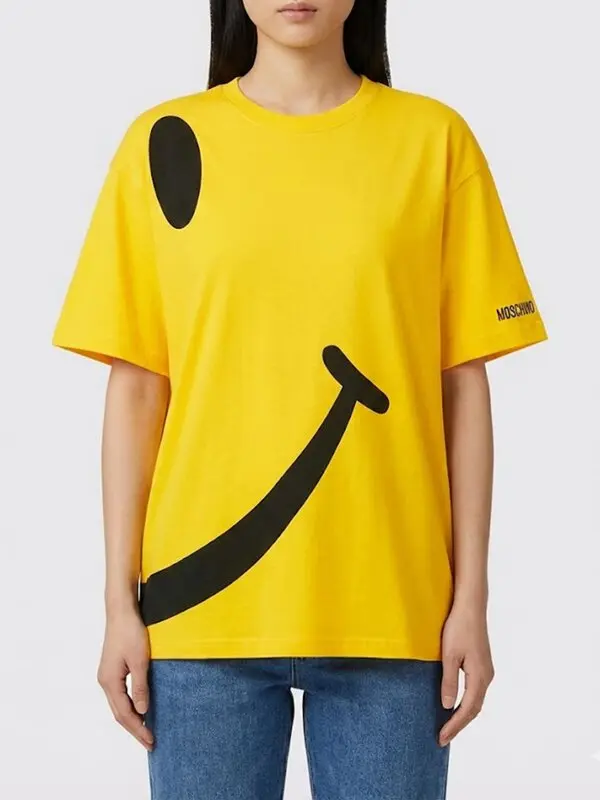 Moschino Printed Cotton T-shirt - Yellow