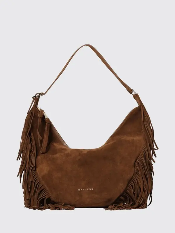 ORTIGNI Suede Fringe Shoulder Bag - Cocoa