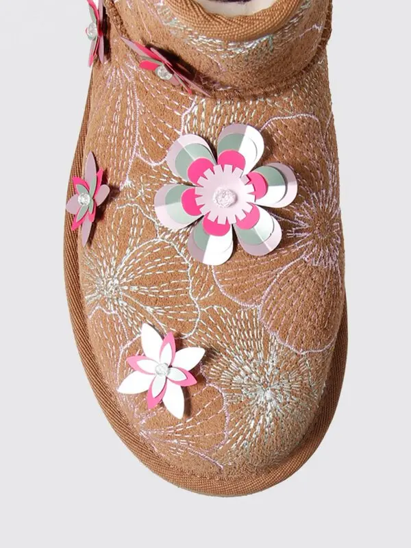 UGG Classic Mini Meadow Embroidered Suede Ankle Boots