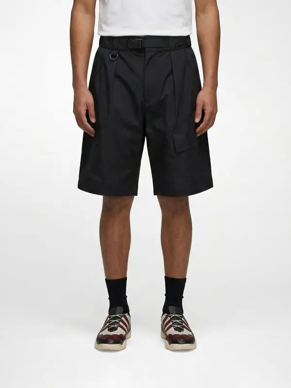 Y3 Cotton And Nylon Blend Cargo Shorts - Black