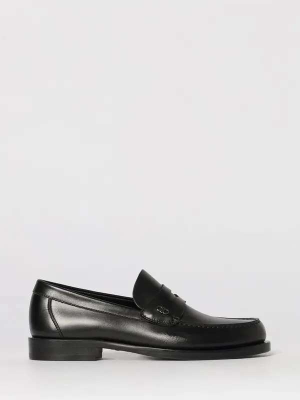 FERRAGAMO Leather Penny Loafers - Black