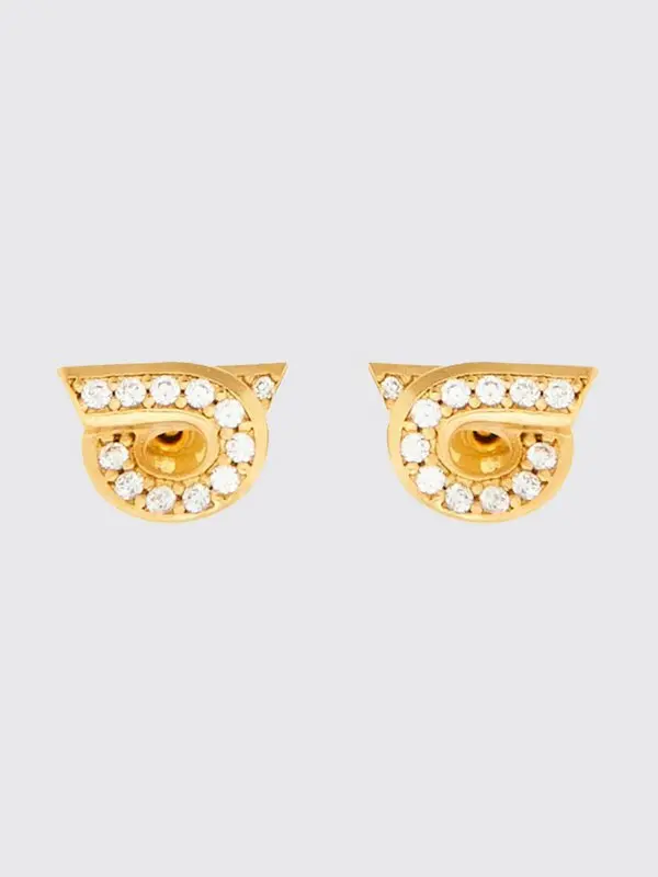 FERRAGAMO Tone Stud Earrings With Crystal Embellishments - Gold