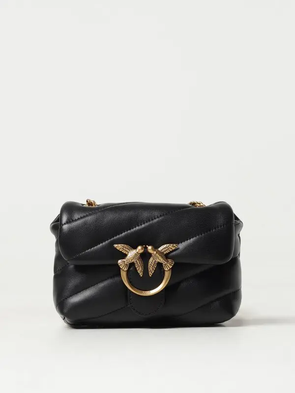 Pinko Quilted Leather Mini Bag With Chain Strap - Black