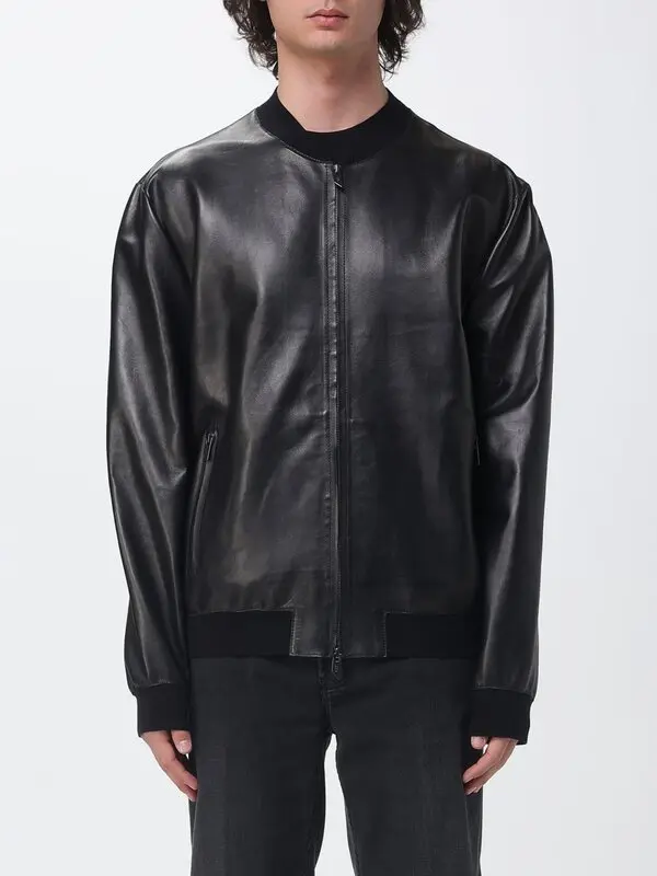 SALVATORE SANTORO Suede Bomber Jacket - Black