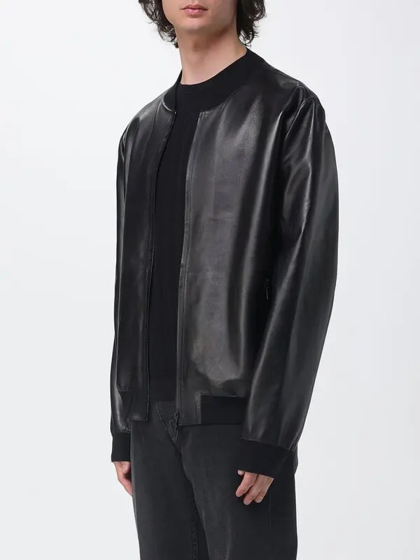 SALVATORE SANTORO Suede Bomber Jacket - Black