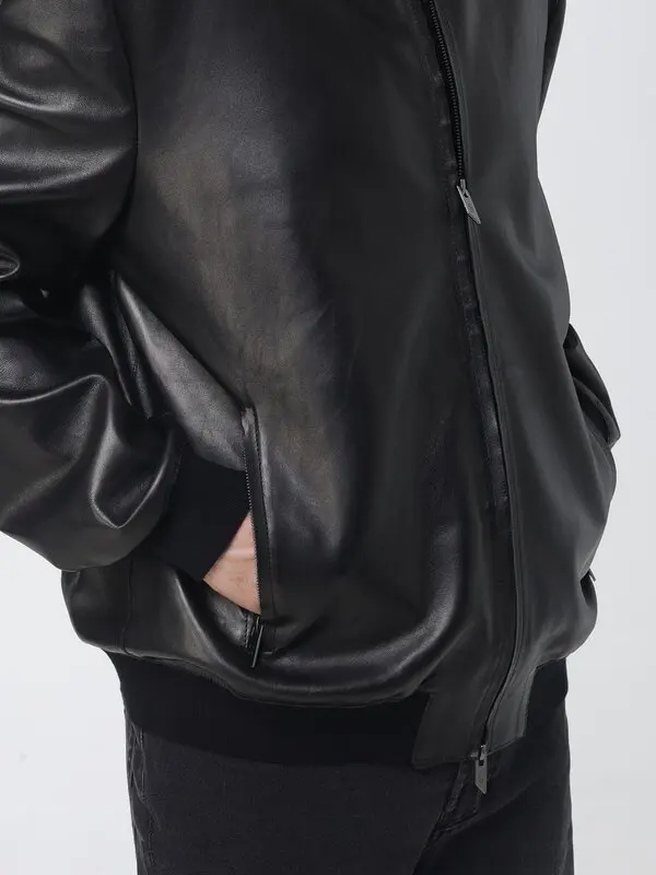 SALVATORE SANTORO Suede Bomber Jacket - Black