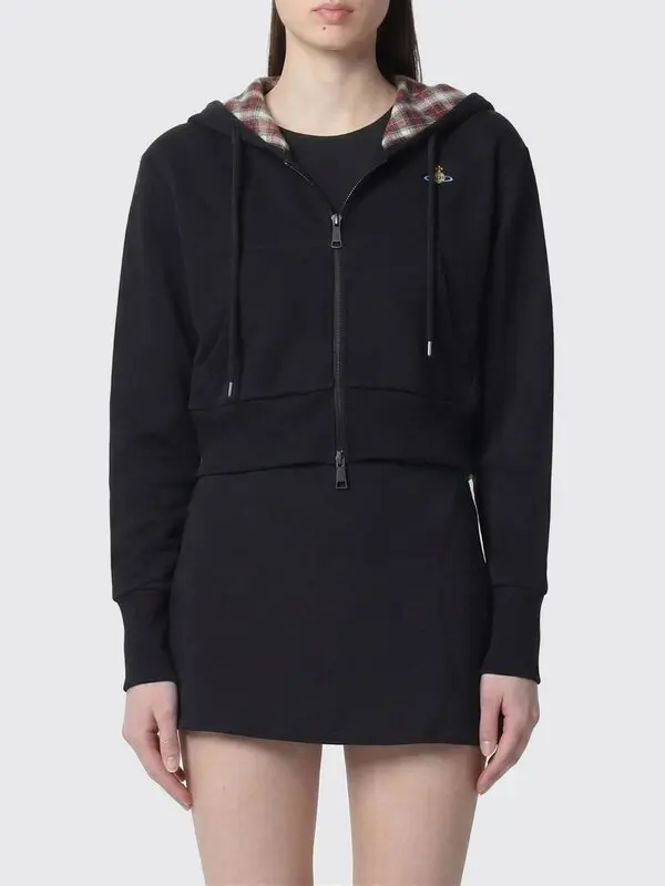 VIVIENNE WESTWOOD Cropped Zip Up Hoodie - Multicolor