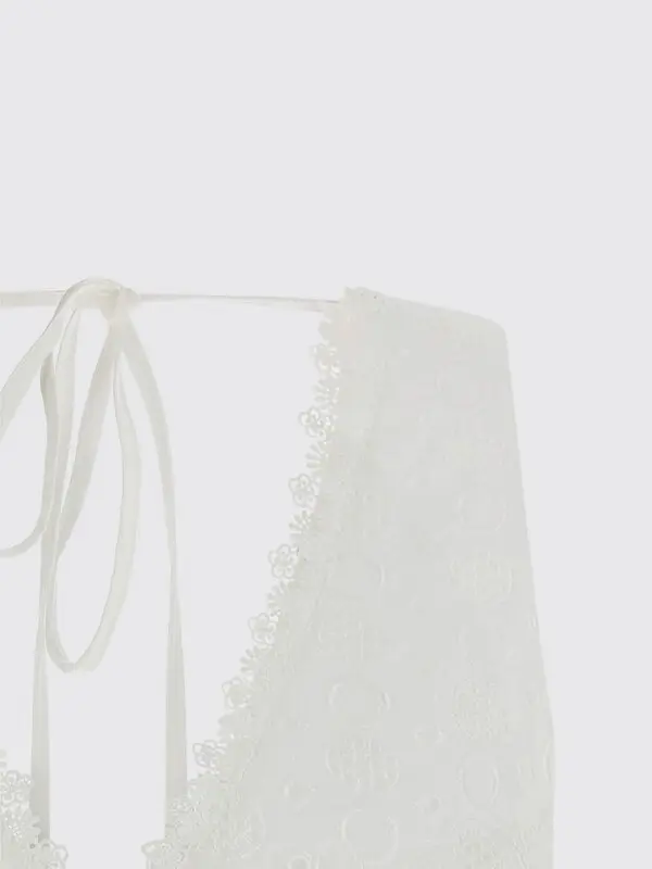 Pinko Eyelet Lace V-neck Peplum Top