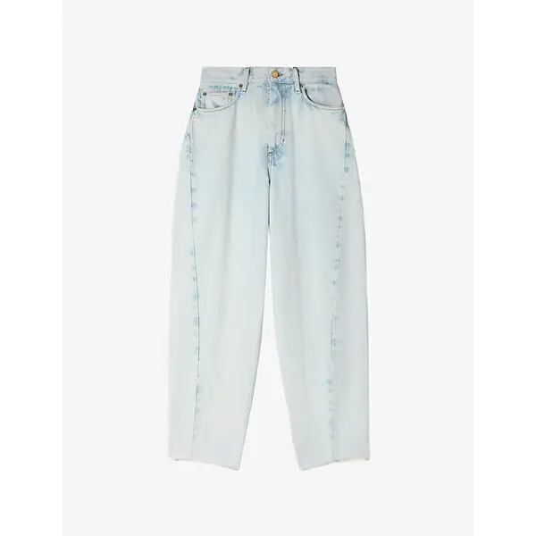 Sandro Faded Barrel-leg Denim Jeans - Sky Blue