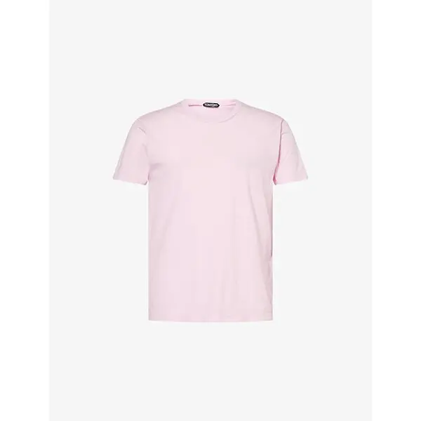 TOM FORD Relaxed-fit Crew-neck Cotton And Silk-blend T-shirt - Light Rose