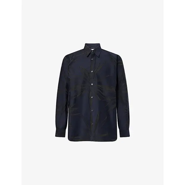 Dries Van Noten Classic-collar Textured-pattern Cotton-blend Shirt