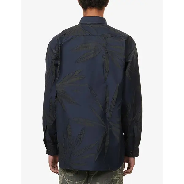 Dries Van Noten Classic-collar Textured-pattern Cotton-blend Shirt