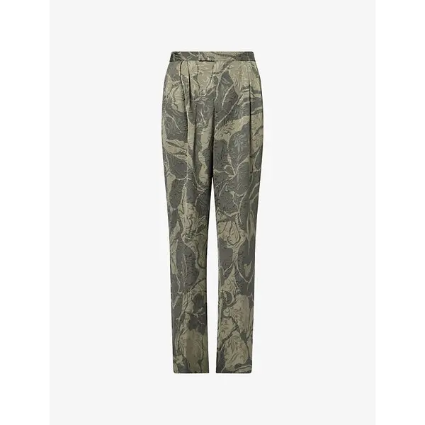 Dries Van Noten Preaches Jacquard-print Woven Trousers - Khaki