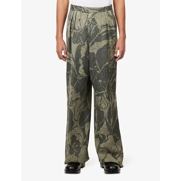 Dries Van Noten Jacquard-print Woven Trousers