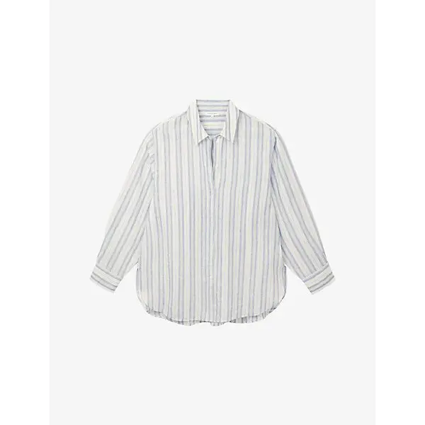 THE WHITE COMPANY Striped Oversized-fit Linen Shirt - Bluestripe