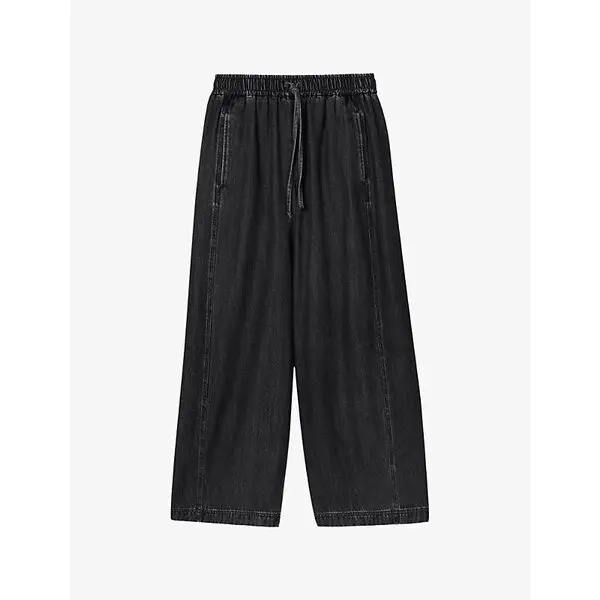 Whistles Casual Barrel-leg Denim Trousers - Barely Black