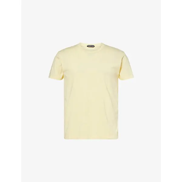 TOM FORD Relaxed-fit Crew-neck Cotton And Silk-blend T-shirt - Vanilla