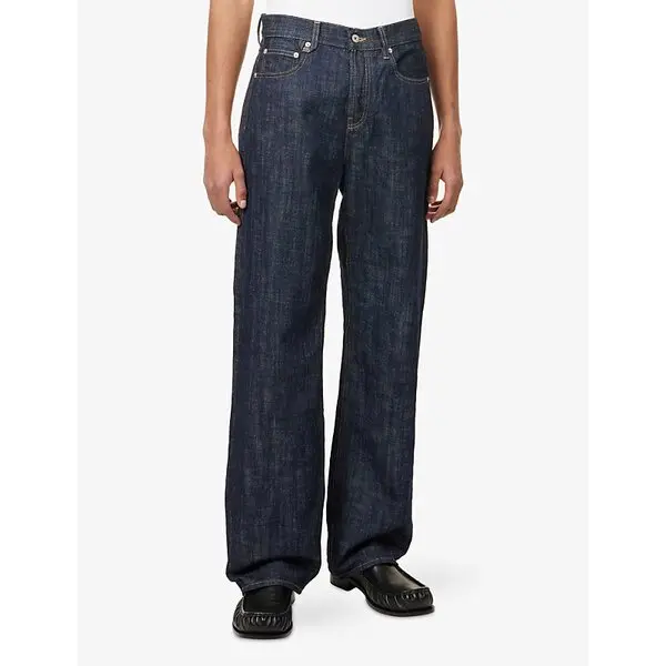 Jacquemus Logo-patch Wide-leg Denim Jeans