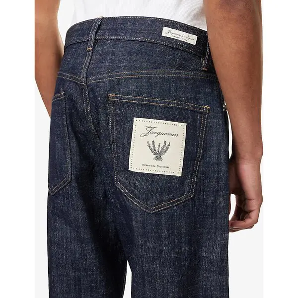 Jacquemus Logo-patch Wide-leg Denim Jeans
